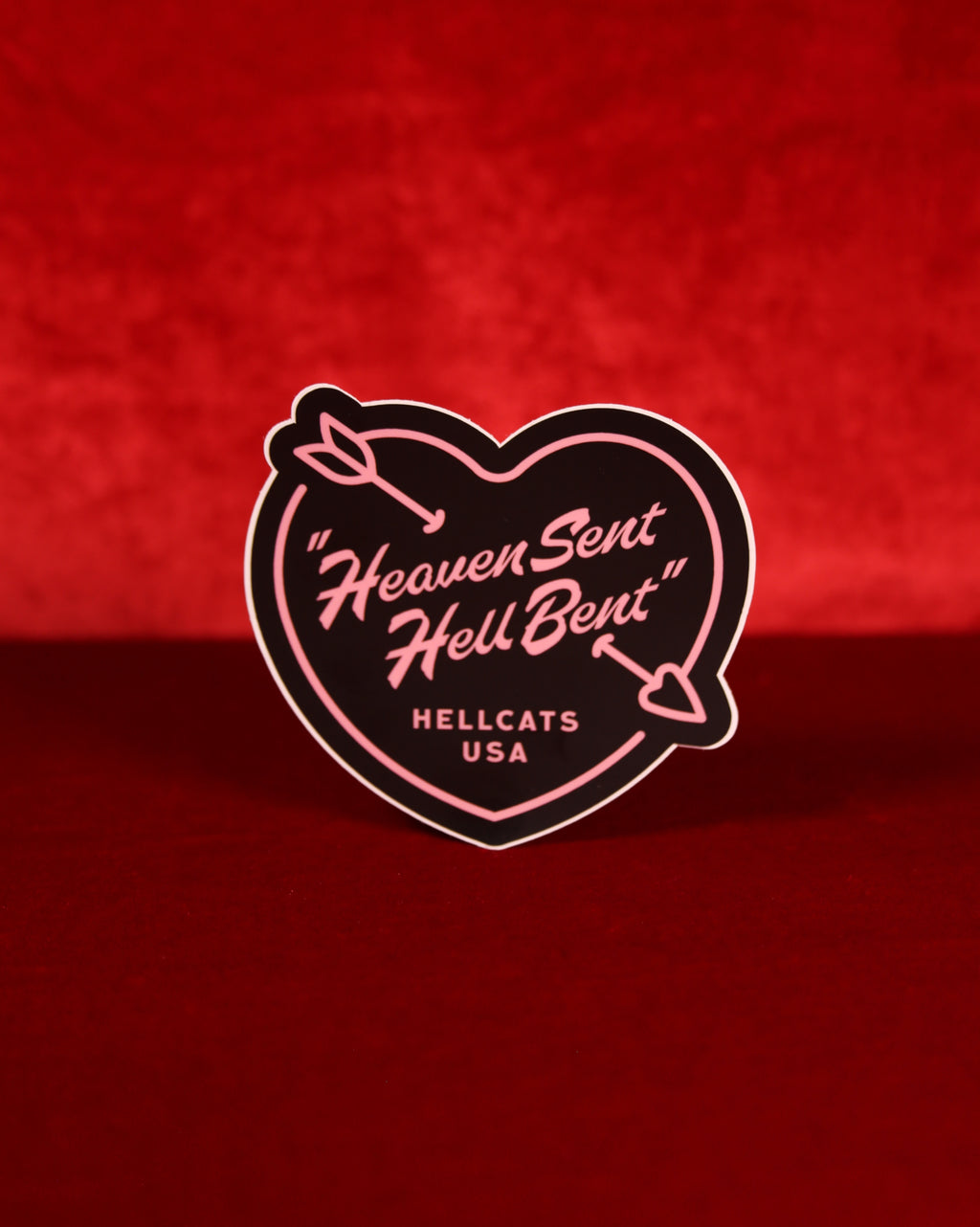 Heaven Sent Hell Bent Sticker – Hellcats USA